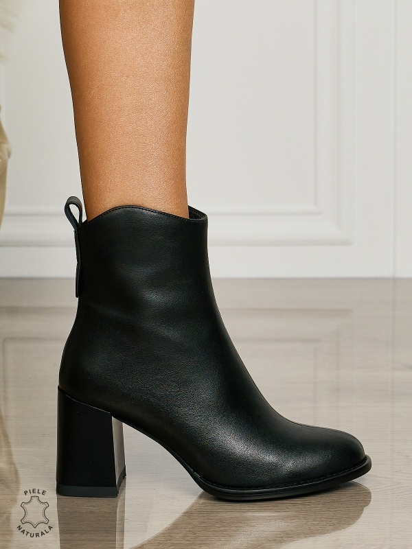 Botine moderne din piele naturală cu toc înalt – SN5005