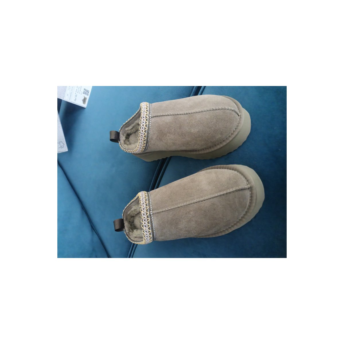 PAPUCI DAMA TIP UG din PIELE NATURALA INTOARSA CRL1268 CULOARE: GRI INCHIS