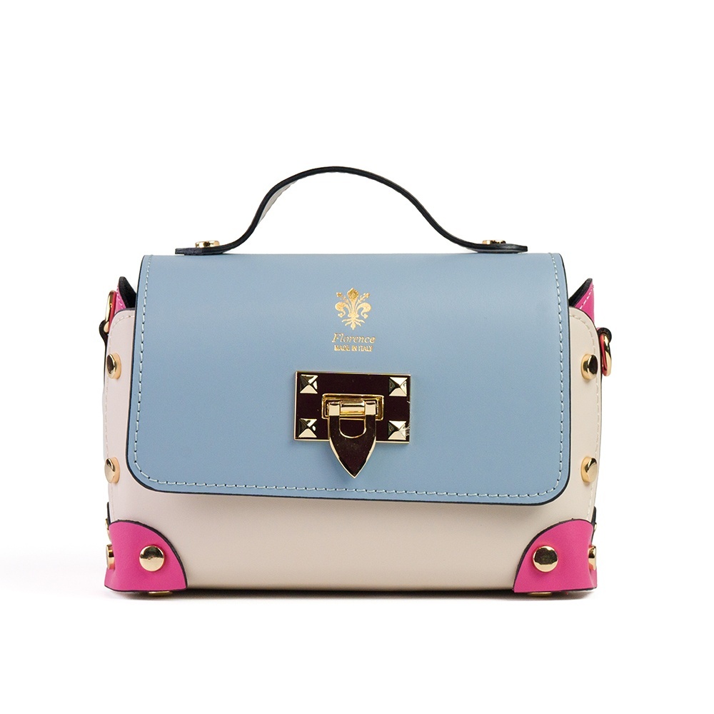 Poseta Piele Natalia - BLEU-FUCSIA