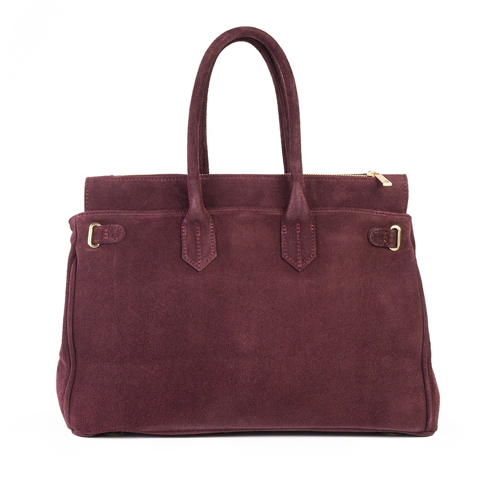 Poseta Claire Din Piele Intoarsa Bordo | Geanta Office