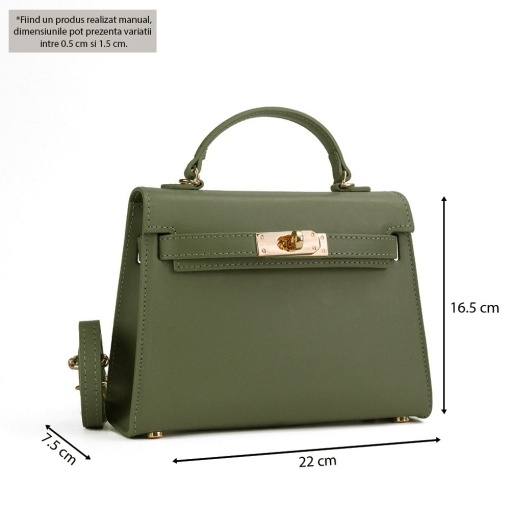 Poseta Piele Thea Slim Mini - KAKI