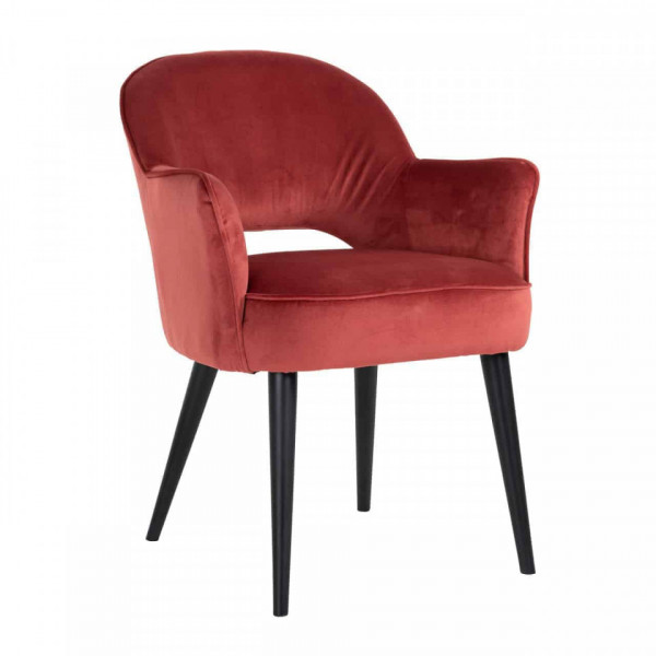 Scaun din catifea James rosu Fire Retardant