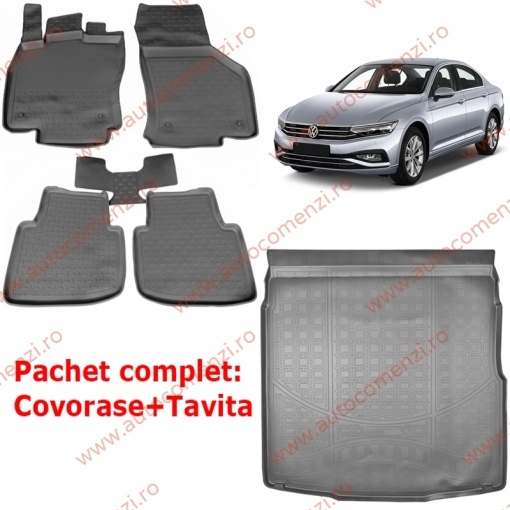 Pachet Tavita Portbagaj + Covoare VW Passat B8 2015-2023 Sedan